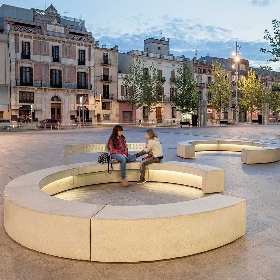 Contemporary public bench - COMÚ - Escofet - concrete / without ...
