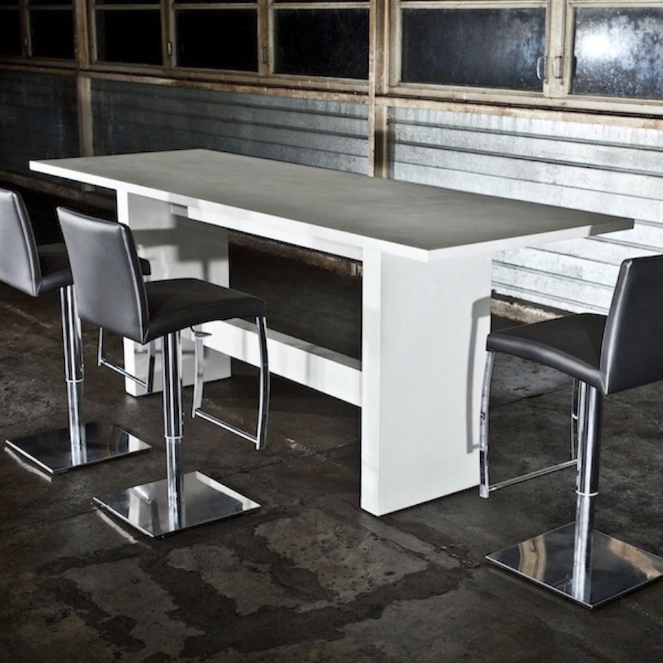 Contemporary high bar table - ASSAGIO - TRISS - solid wood / concrete ...