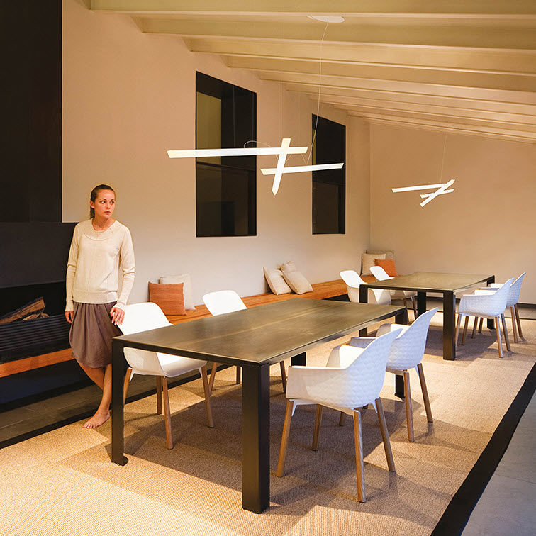 Pendant lamp - Halo Lineal - VIBIA LIGHTING - steel / PMMA / contemporary