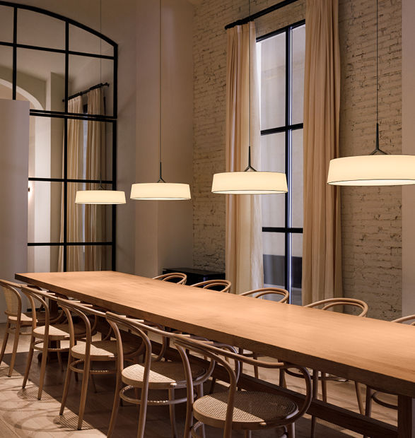 Pendant lamp - Dama - VIBIA LIGHTING - aluminum / paper / contemporary