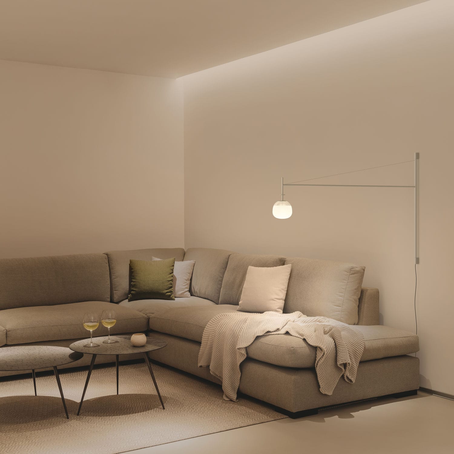 Blown glass wall light - Tempo - VIBIA LIGHTING - contemporary / indoor / aluminum