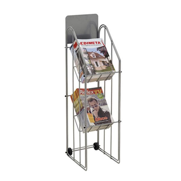 Metal brochures rack - 312302 - EDIMETA - for shop / on casters