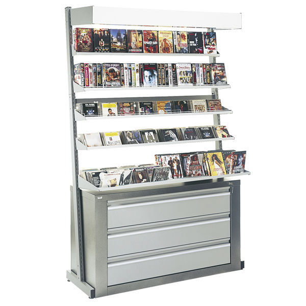 Library shelving - 100820A - EDIMETA - multimedia / standard / steel