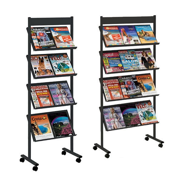 Metal brochures rack - 340801;341201 - EDIMETA - on casters