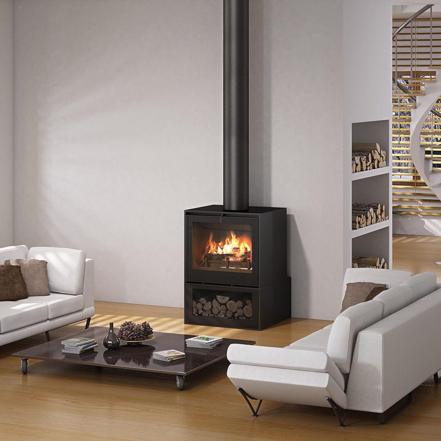 Wood heating stove - I700P - SEGUIN - 7 kW / contemporary / metal