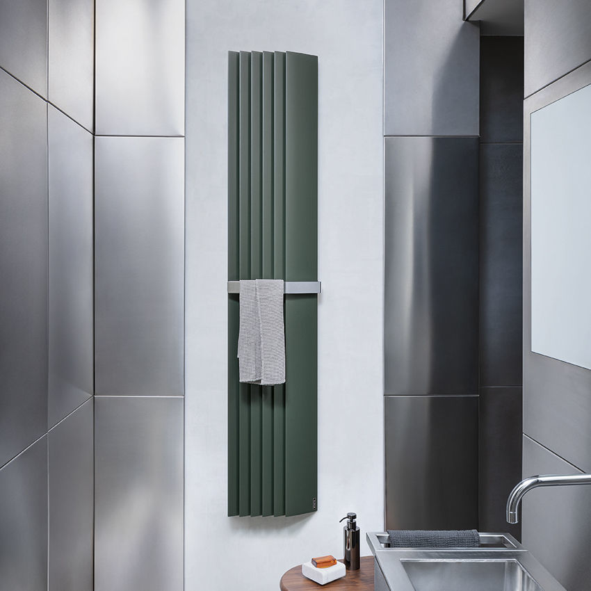 1-bar towel rack - STEP-BY-STEP - TUBES - integrated / chrome / polished