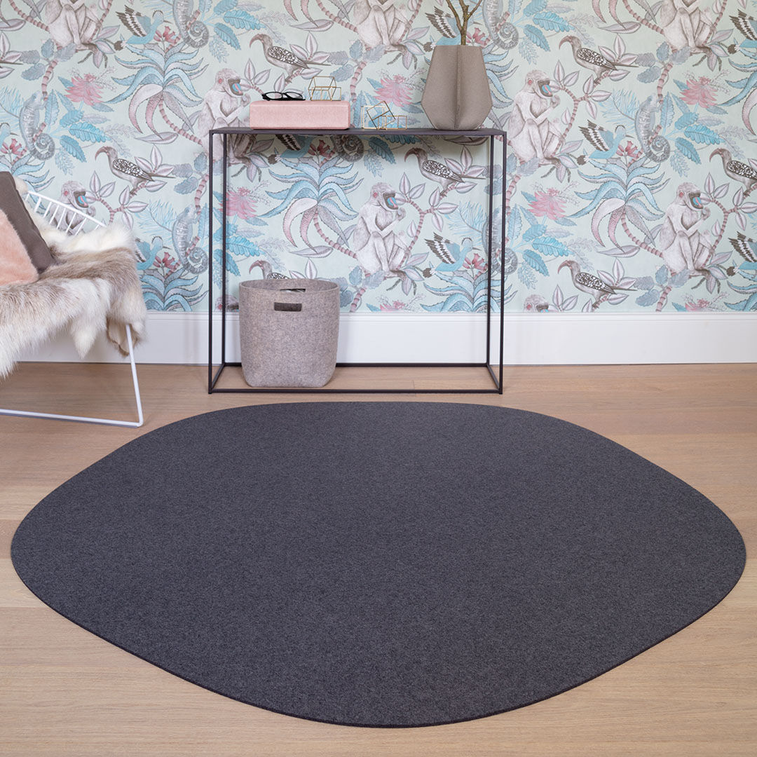 Contemporary rug - PEBBLE - Hey Sign - plain / felt / handmade