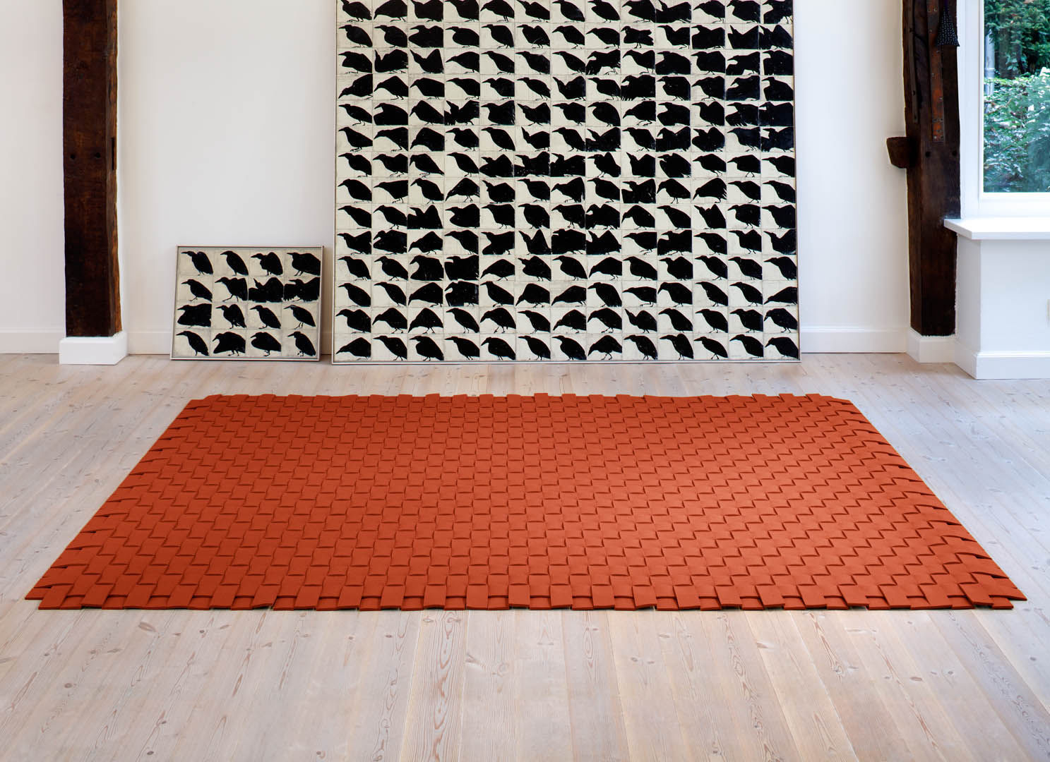 Contemporary rug - WOVEN - Hey Sign - patterned / plain / felt