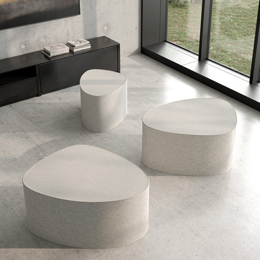 Contemporary pouf - Stone - Hey Sign - foam / felt / other shapes