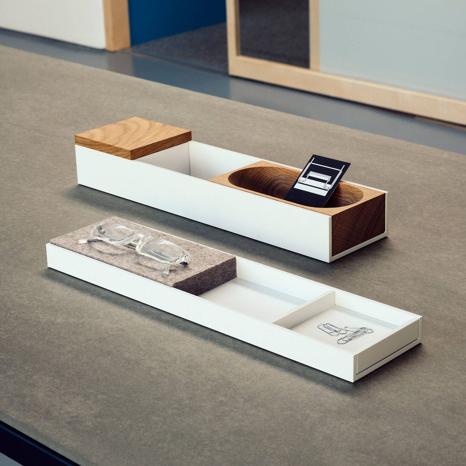 Walnut desk organizer - Meterware - Tecta - oak