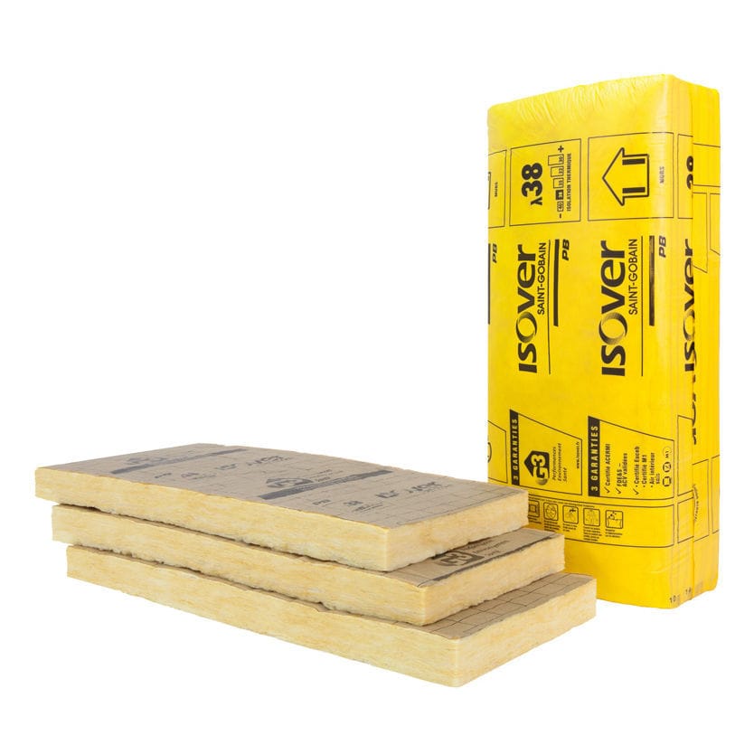 Thermal insulation - PB 38 Revêtu Kraft - ISOVER SAINT-GOBAIN - glass wool / panel / interior
