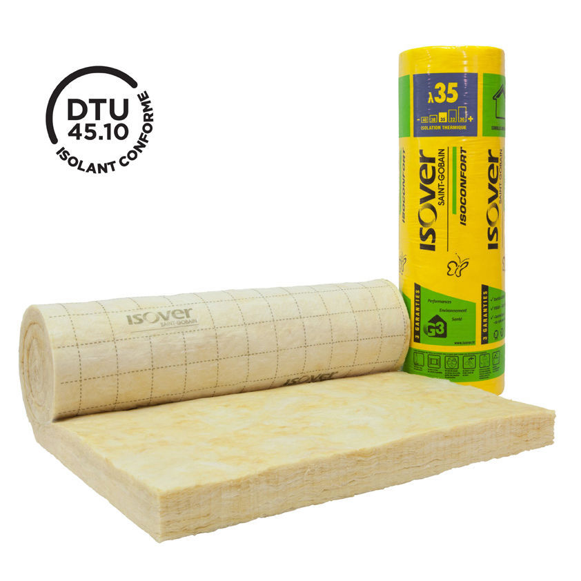 Thermal-acoustic insulation - Isoconfort 35 Nu - ISOVER SAINT-GOBAIN - glass wool / roll / interior