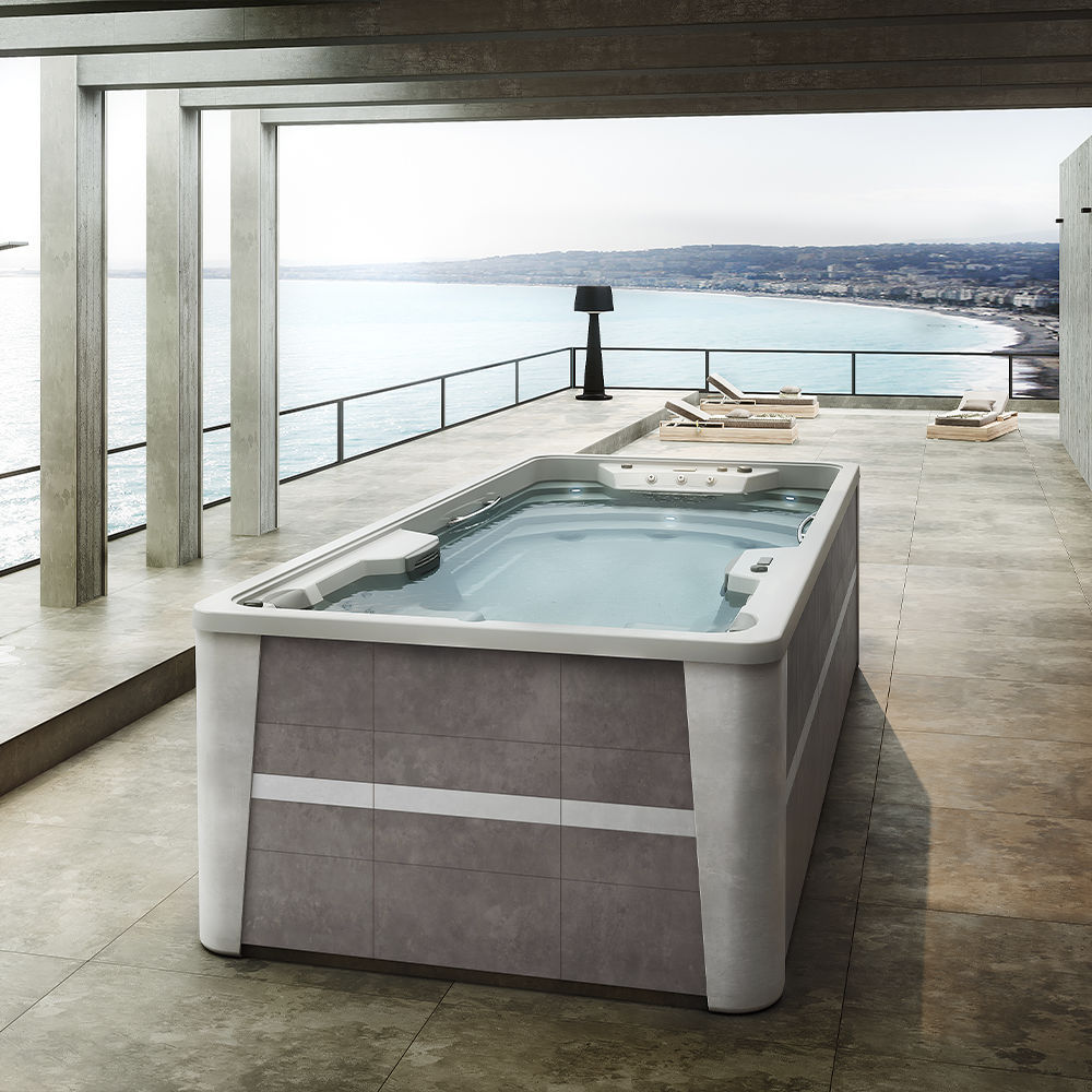 Built-in swim spa - Swimspa Amazon - Aquavia Spa - above-ground ...