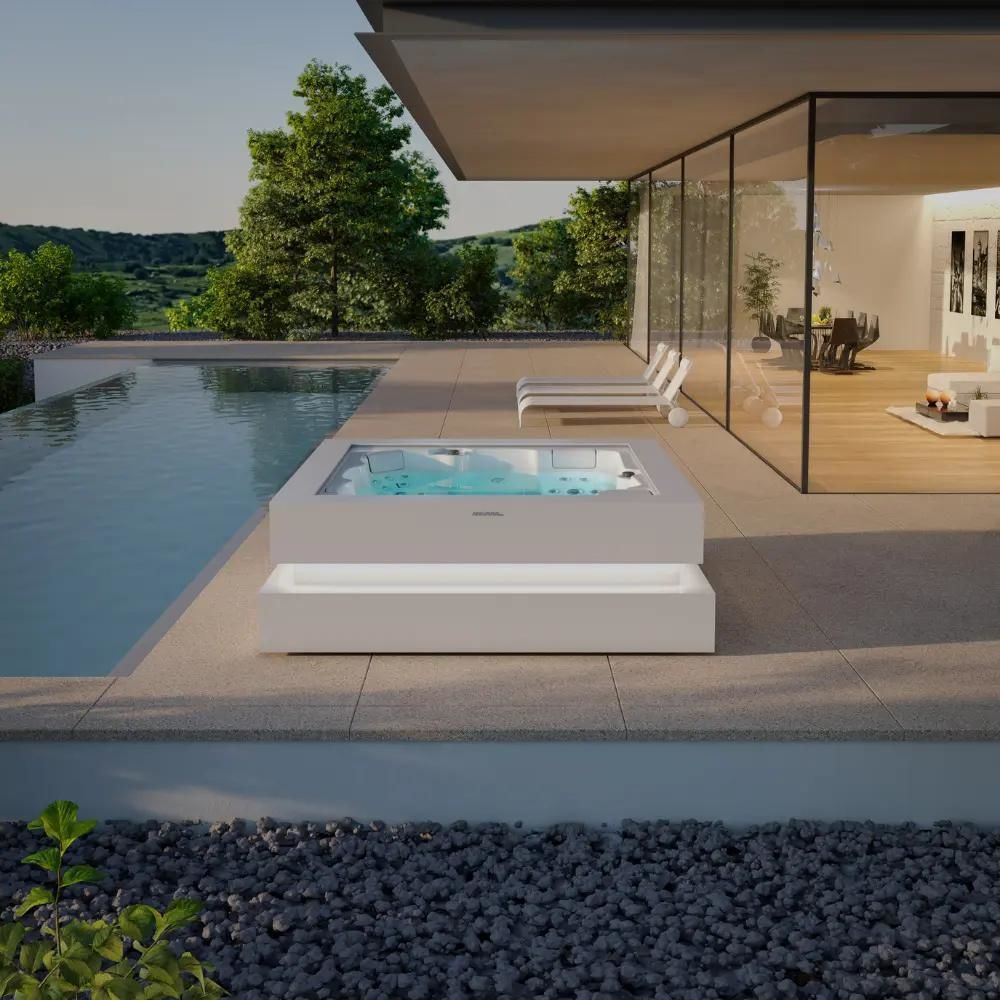 Above-ground hot tub - CUBE ERGO - Aquavia Spa - rectangular / 3-seater ...