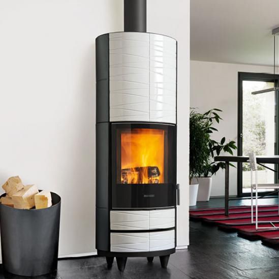 Wood heating stove - ROUND-H - Piazzetta - 5 kW...10 kW / with legs ...