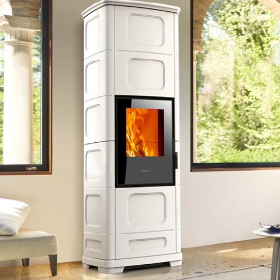 Hybrid heating stove - E228 C-H - Piazzetta - wood / pellet / 0 - 5 kW