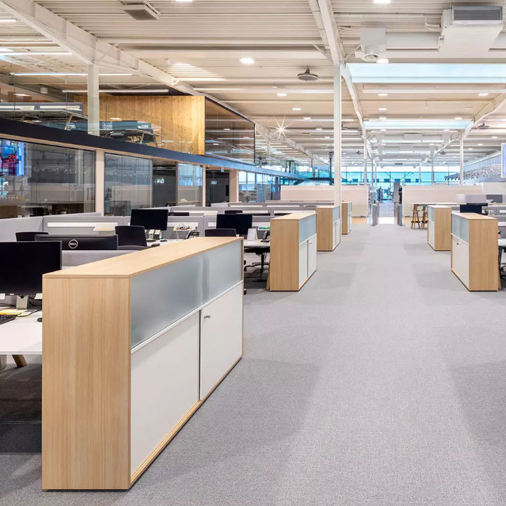 Tall filing cabinet - CUBE_S - Bene GmbH - wooden / with sliding door ...