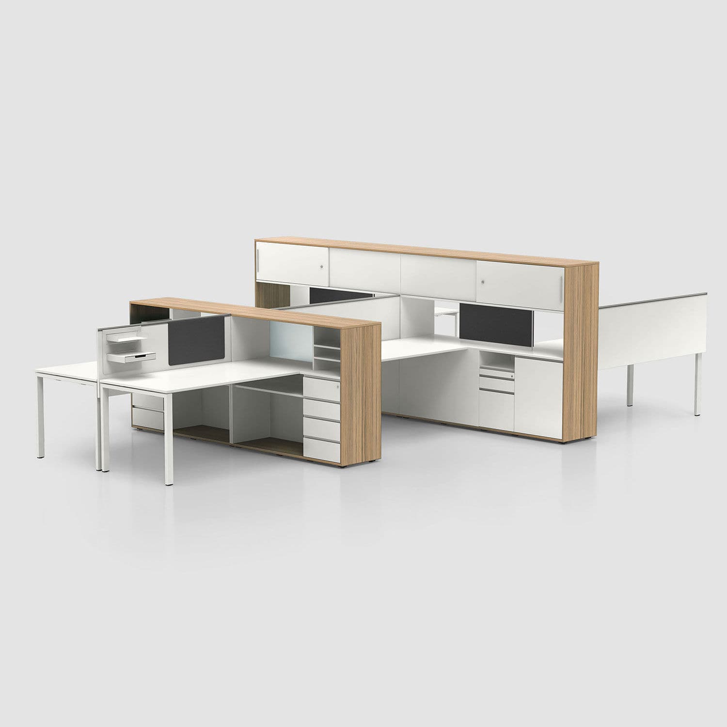 Workstation desk - CUBE_S - Bene GmbH - free-standing / individual ...