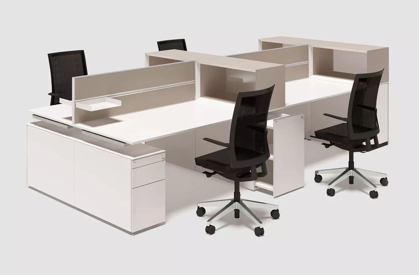 Desk mounted office divider - T-PANEL MULTI - Bene GmbH - free-standing ...