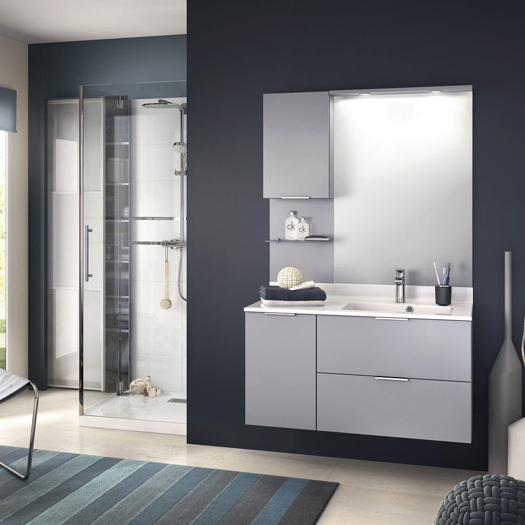Contemporary bathroom - EVOLUTION Alba Galet mat - Delpha - glass ...