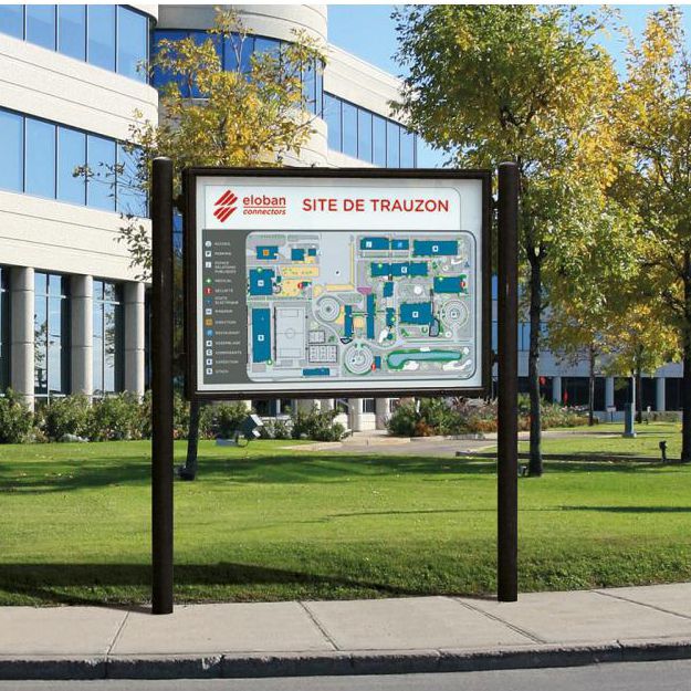 Glass display panel with legs - Vega - PROCITY - outdoor / glass / aluminum