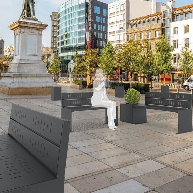 Contemporary public bench - KUBE. - PROCITY - galvanised steel ...