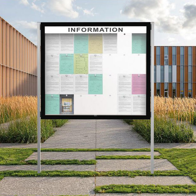 Glass display panel with long legs - Edge - PROCITY - outdoor / indoor ...