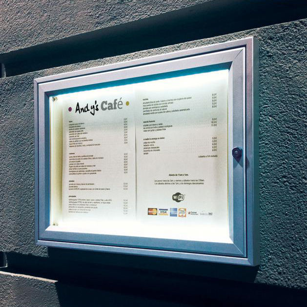 Wall-mounted glass display panel - Tradition - PROCITY - outdoor ...