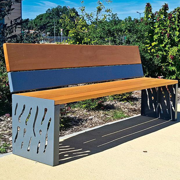 Contemporary public bench - Venice - PROCITY - exotic wood / oak / mahogany