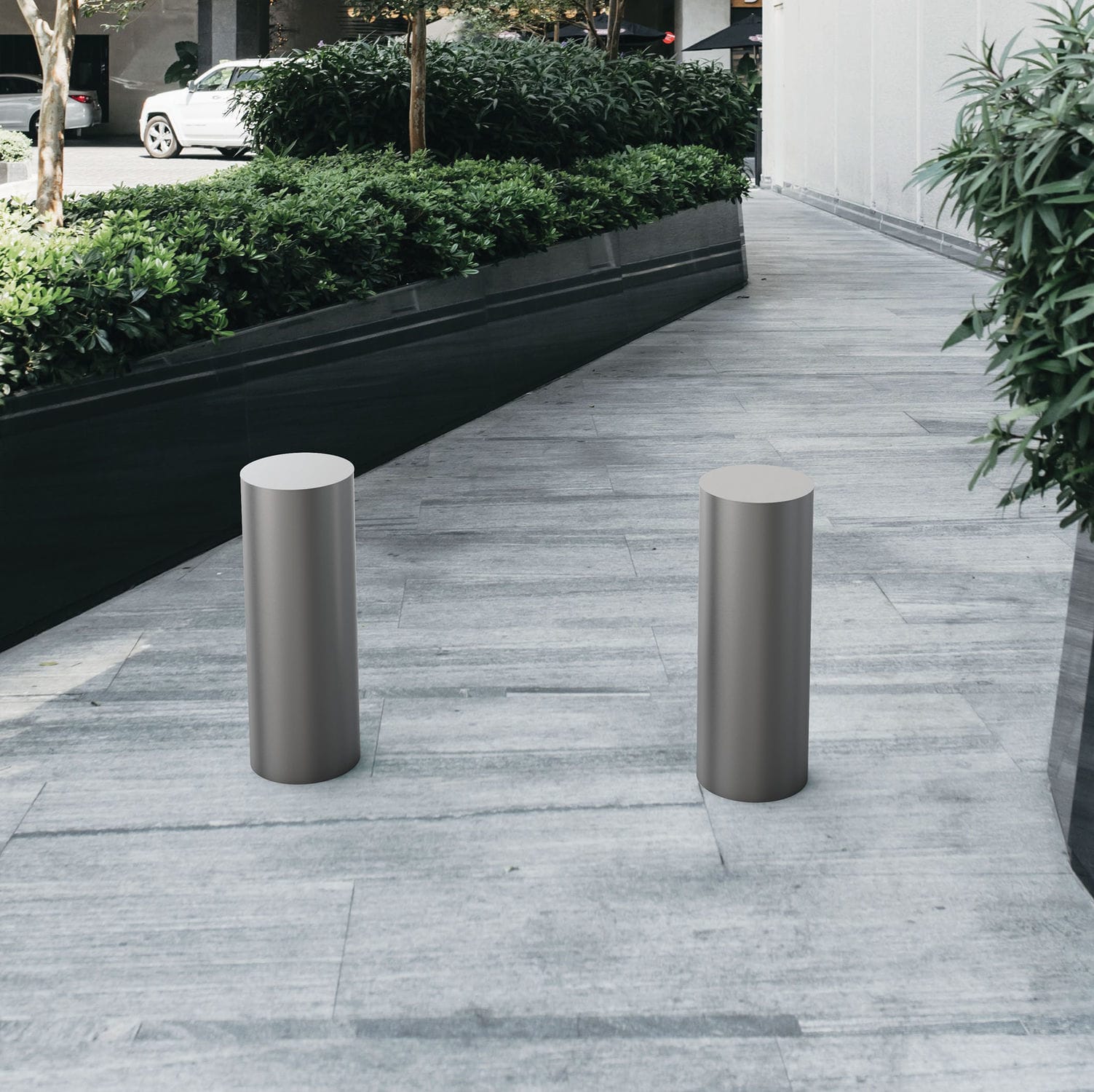 Pedestrian bollard - Large - PROCITY - brushed stainless steel ...