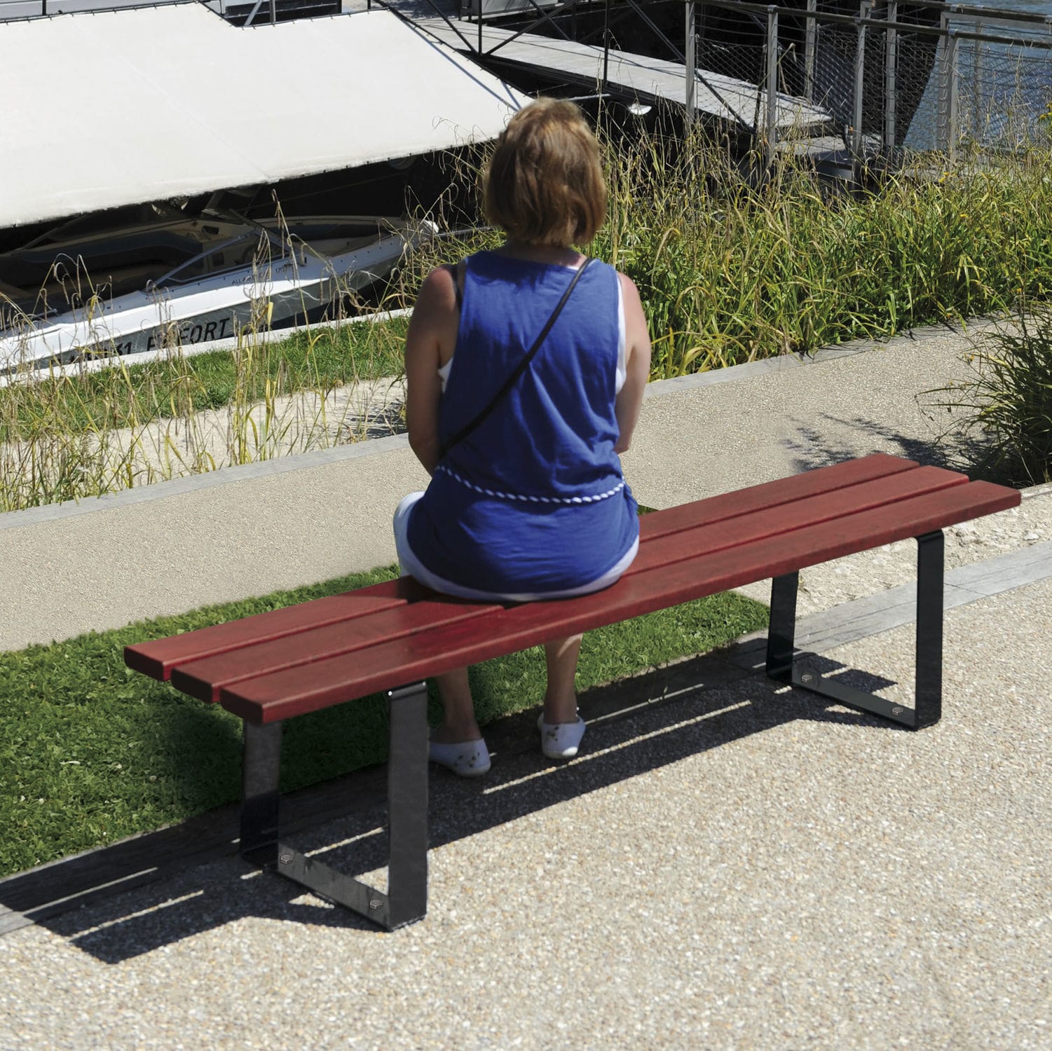 Contemporary public bench - Riga - PROCITY - galvanized steel / zinc ...