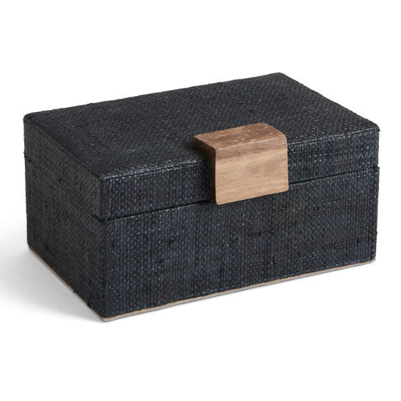 Wooden jewelry box - STANLEY - Lee Jofa - rafia