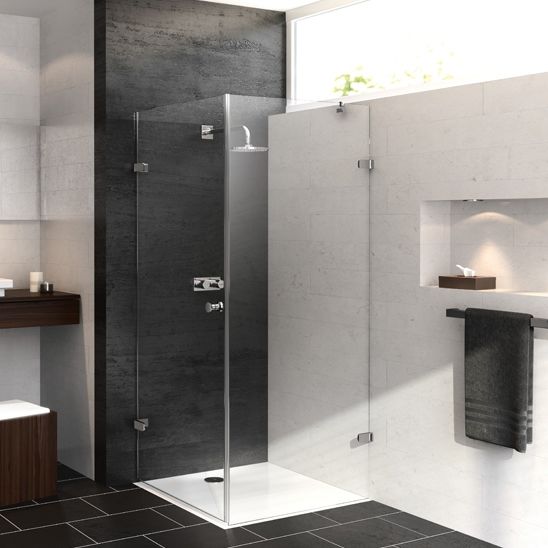 Swing shower screen - ENJOY PURE - Hüppe - corner