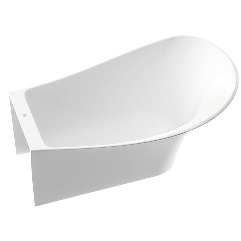 Oval bathtub - MISA L/R - Marmorin - free-standing / composite / white