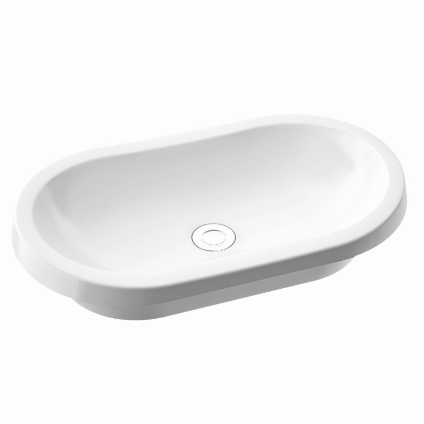 Countertop washbasin - PIA 60 - Marmorin - ceramic / oval / contemporary