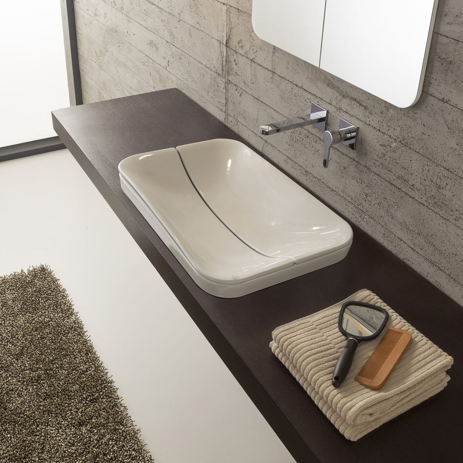 Built-in washbasin - 9004 - Scarabeo Ceramiche - ceramic / without hole ...