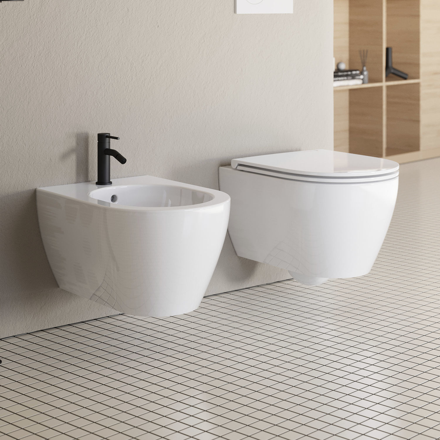 Wall-hung toilet - GLAM TWIST: 5201TW - Scarabeo Ceramiche - ceramic ...