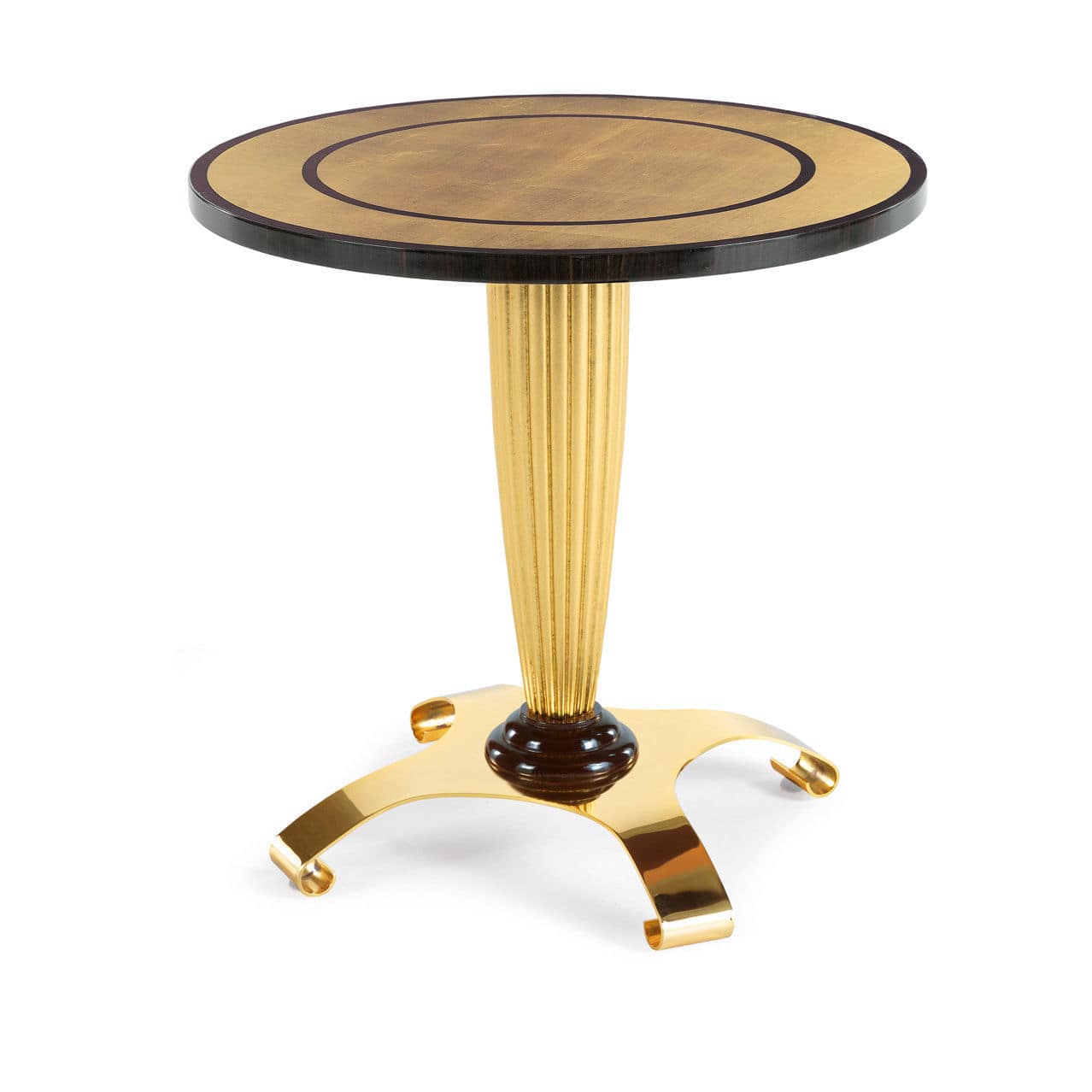 Contemporary pedestal table - T137 - ZANABONI - wooden / wood with gold ...