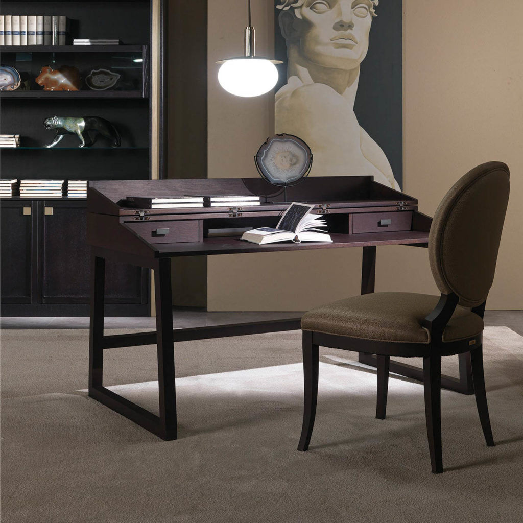 Contemporary writing desk - TIBERIO/2 - ZANABONI - oak / with storage ...