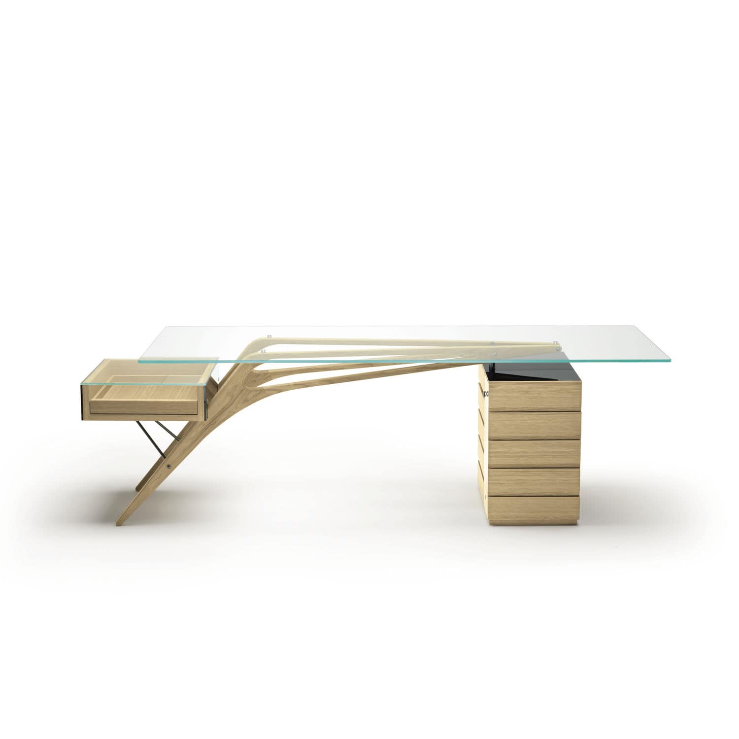 Executive desk - CAVOUR CM - Zanotta - free-standing / contemporary / glass