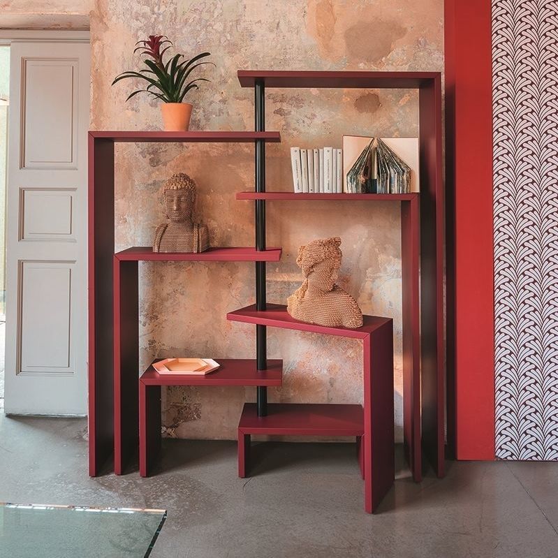 Contemporary shelf - JOY - Zanotta - MDF / varnished steel / black