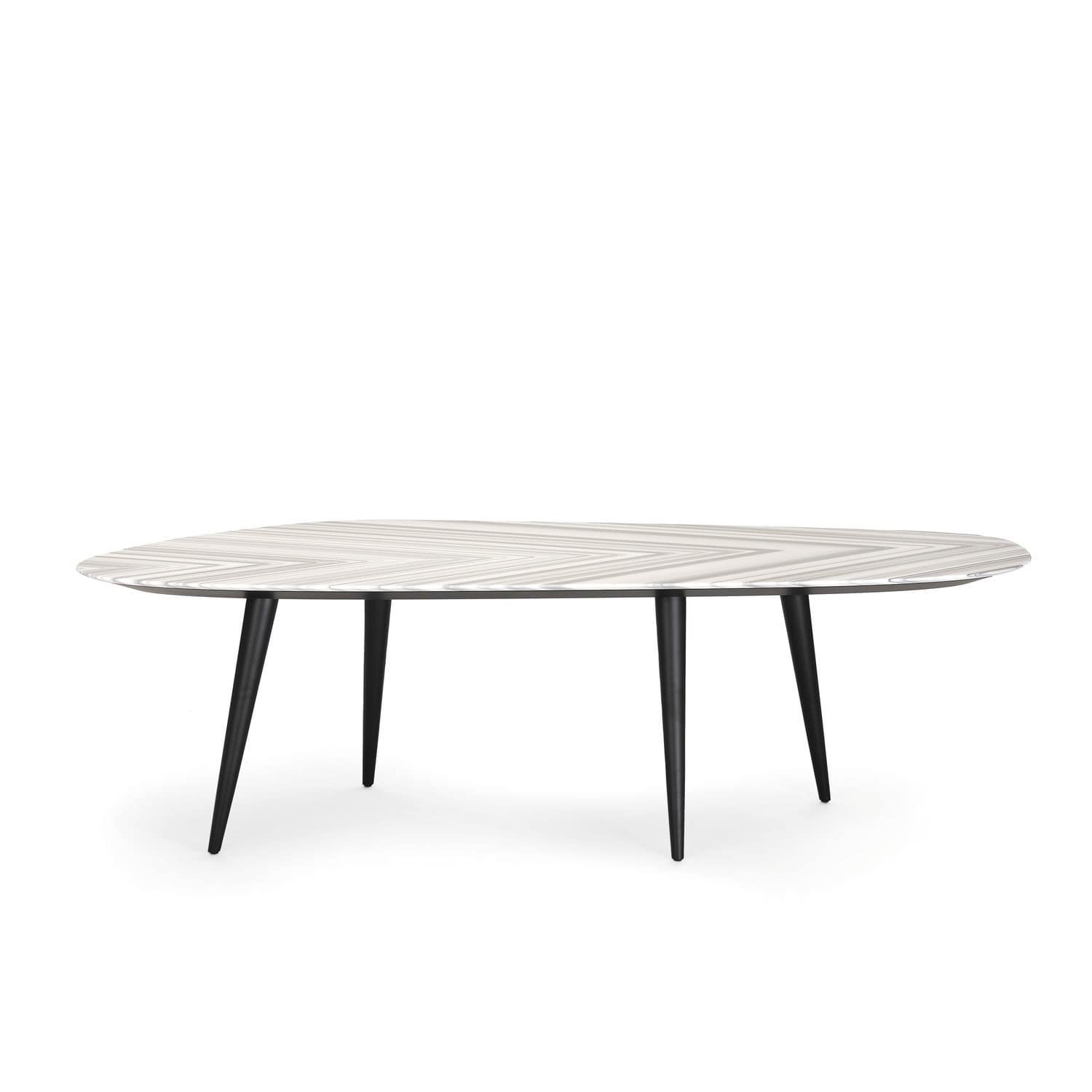 Contemporary table - TWEED MARBLE - Zanotta - MDF / marble / steel base