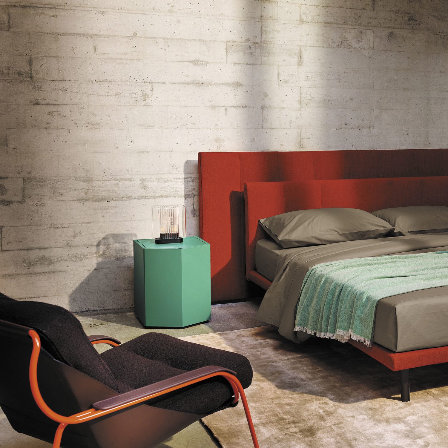 Contemporary bedside table - Z24 - Zanotta - lacquered MDF / tempered ...