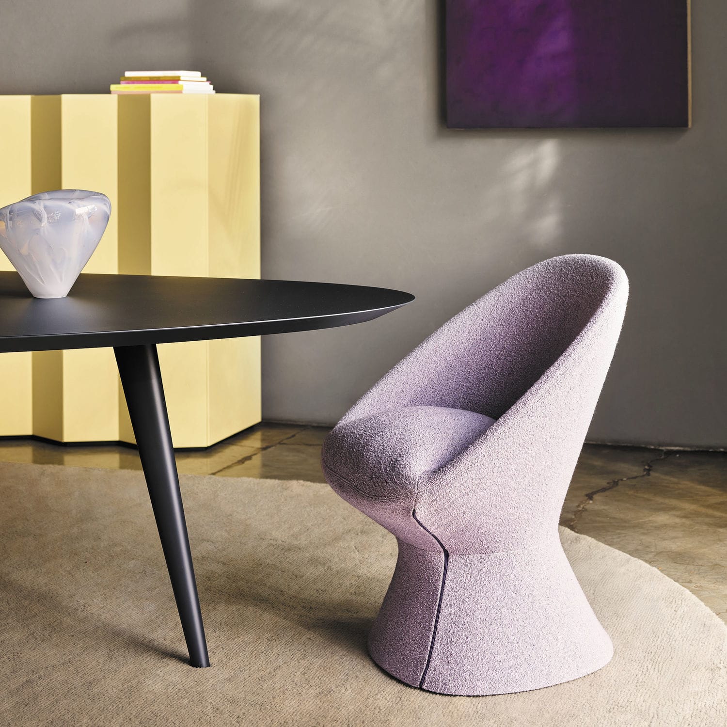 Contemporary armchair - GIUNO - Zanotta - fabric / steel / with ...