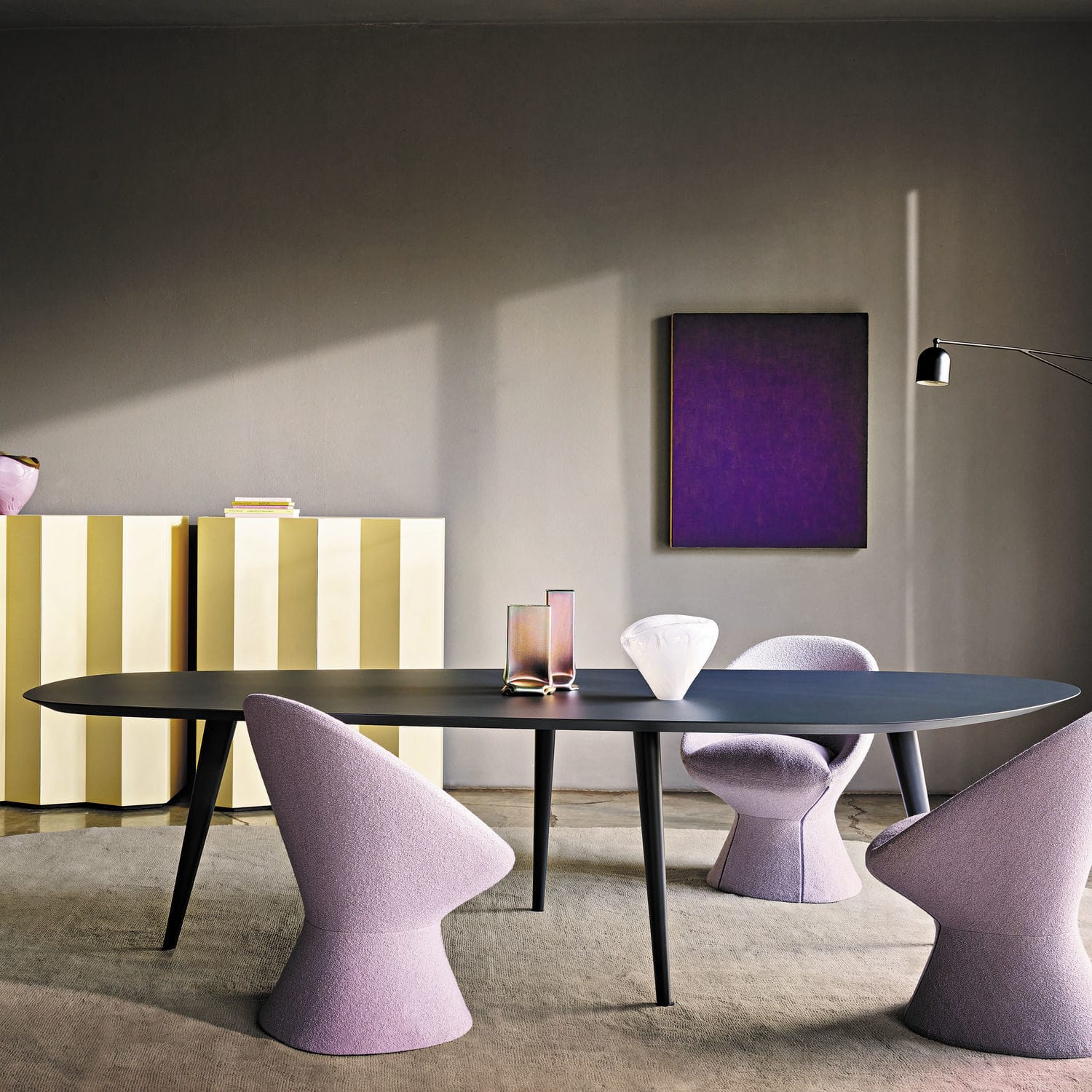 Contemporary table - TWEED 2319 - Zanotta - MDF / aluminum base ...