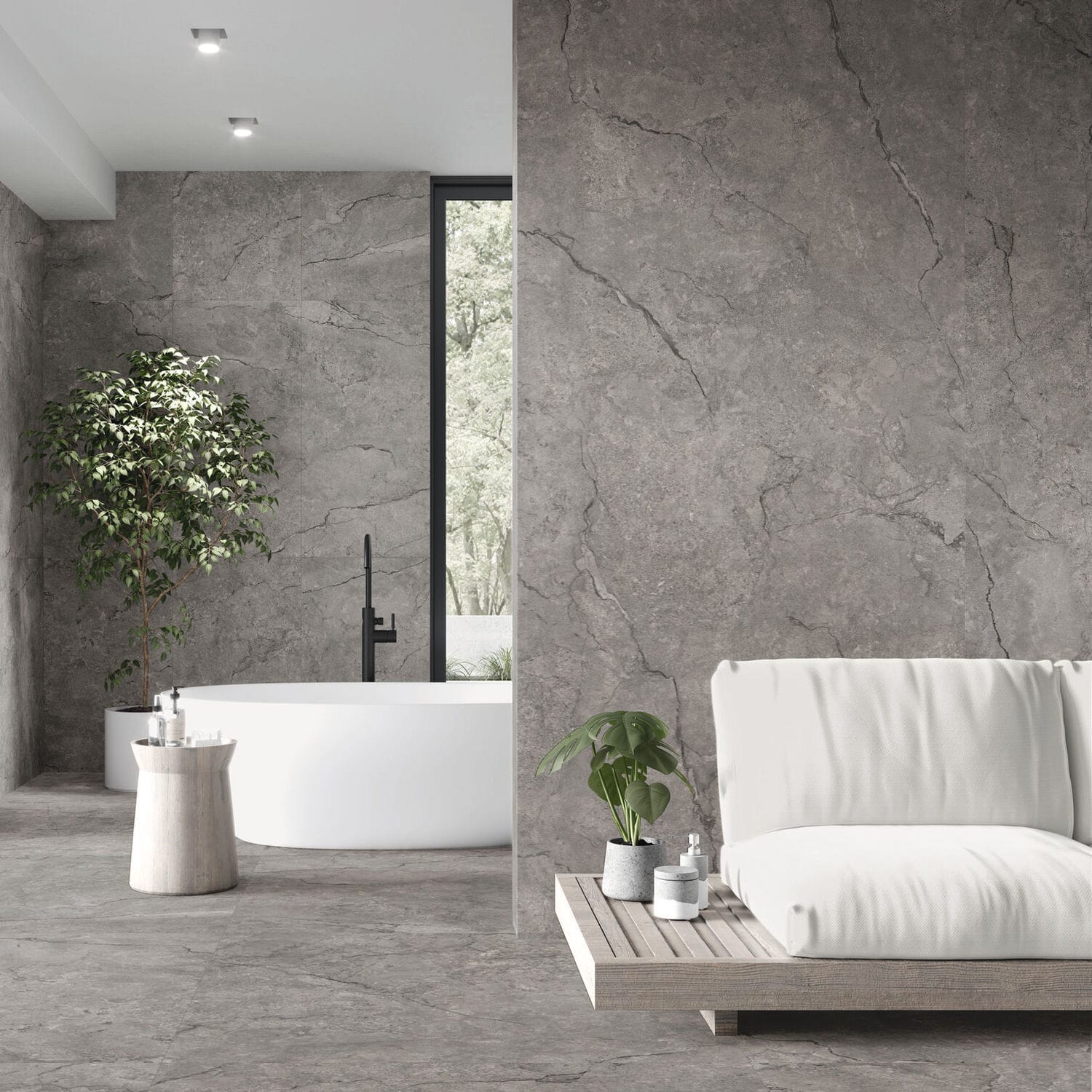 Porcelain tile - KRONOS - BALDOCER - matte / indoor / bathroom