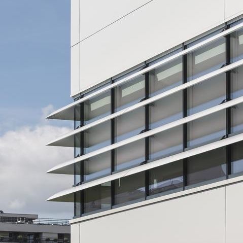 Aluminium solar shading - ICARUS QUICKFIX ICA.150 - RENSON - for facade / window / vertical