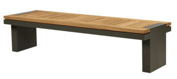 Contemporary garden bench - PENINSULA - SUTHERLAND - teak