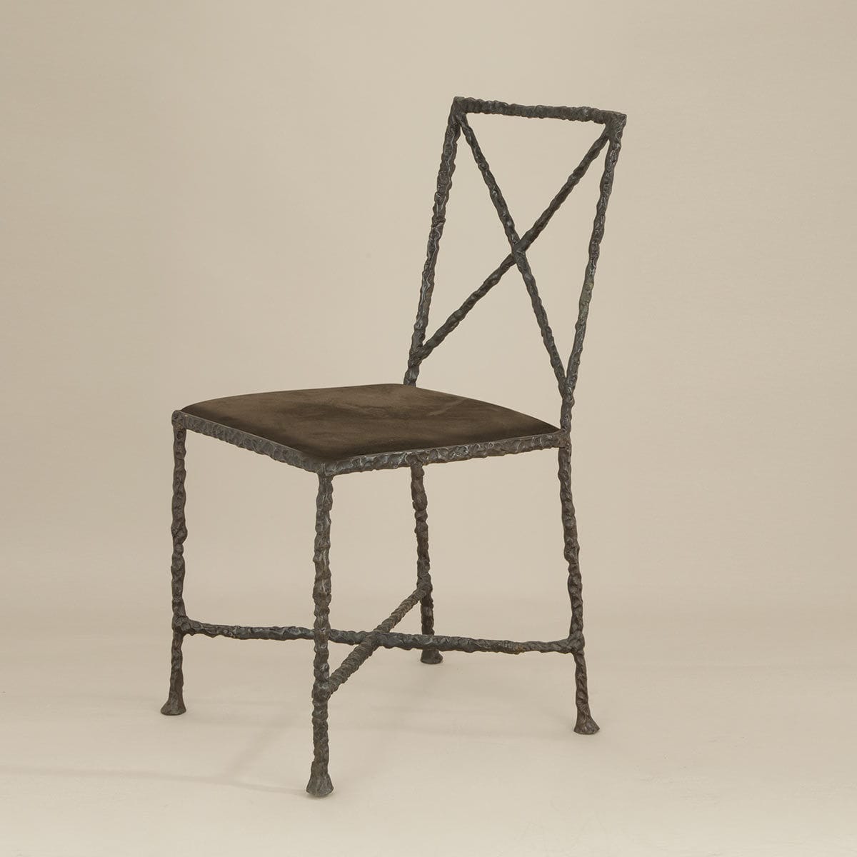 Contemporary chair - ROMA - Objet Insolite - indoor / fabric / bronze base