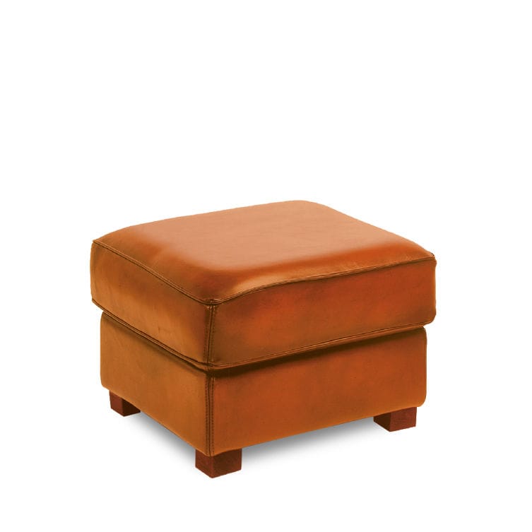 Traditional pouf - CHATHAM - Neology - leather / commercial / brown